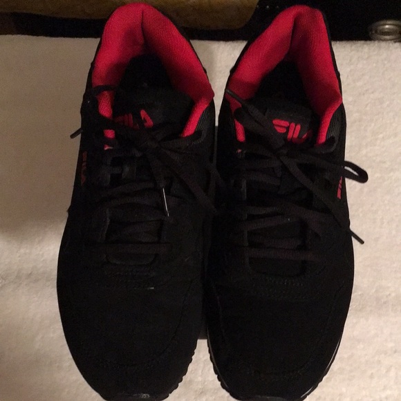 Fila | Shoes | Men Black And Red Suede Fila Sneakers | Poshmark
